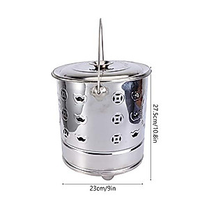 Happyyami Metal Bucket Metal Bucket 2pcs Metal Galvanised Garden Incinerator Bin Burning Leaves Wood Rubbish Dustbin Incinerator Furnace for Yard Garden (Furnace + Tongs) Burn Butter Biochar