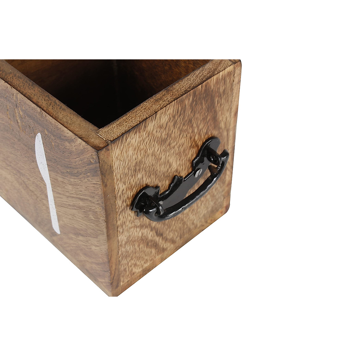 Mother's Day Gifts Wooden Kitchen Utensil Holder With 3 Compartments Wood Utensil Organizer for Cutlery, Napkins, Cups Caddy Organizer | 10.5 X 3.5 Inch