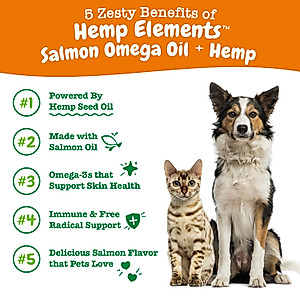 Zesty Paws Salmon Omega Oil Hemp for Dogs and Cats with Wild Alaskan Salmon Oil Omega 3 and 6 Fatty Acids with EPA DHA for Pets Supports Normal Skin Moisture and Immune System Function 16oz