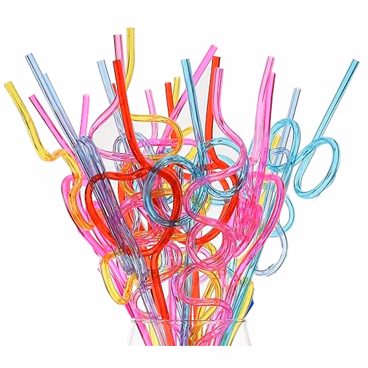 24 Crazy Straws, Colorful Silly Straws, Curly Straws for Kids Reusable, Silly Straws for Kids, Twisty Straws,Curly Straws,Crazy Straws for Kids
