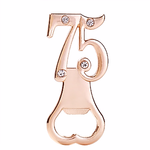 Yuokwer 12 PCS Bottle Openers Gold Birthday Party Favors 75 Anniversary Favors for Guests,Number 75th Birthday Party Decorations Beer Bottle Openers for Party Gift Souvenir Supplies (gold 75th, 12)