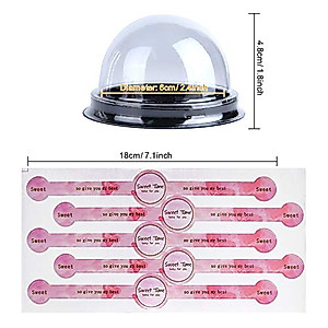 MIAHART 50 Pack Clear Plastic Mini Cupcake Container with 50 Pcs Label Stickers Baking Mini Cake Boxes Muffin Boxes Dome Box Candy Boxes, Black