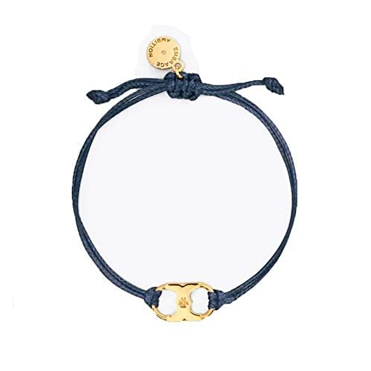 Tory Burch Embrace Ambition Gemini Link Corded Strand Bracelet, (435 Navy Blue/Gold-Tone)