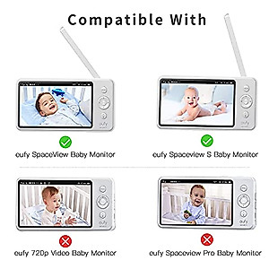 Huafly Protective Silicone Skins Compatible with Eufy SpaceView Baby Monitor/S Baby Monitor(5 inch 2900mAh LCD Display), Home Security Camera System Cover Accessories (Gray)