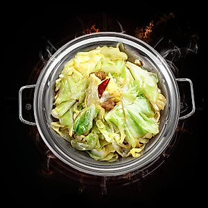 Hemoton 1 Set with Cover hob Kitchen Frying Saucepan Food Omelet pan Stewpot Skillet Metal Saucepan Anti-Spill Soup Pot with lid hot Pot Stainless Steel Dry Pot Alcohol Stove Honeycomb