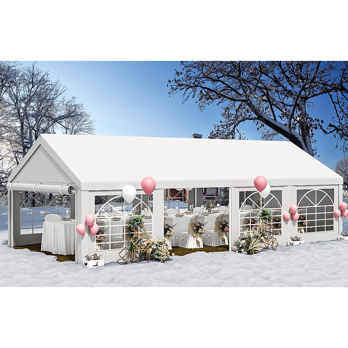 YITAHOME 13' x 26' Heavy Duty Gazebo Outdoor Party Wedding Tent Carport Shelter (13 x 26 ft)