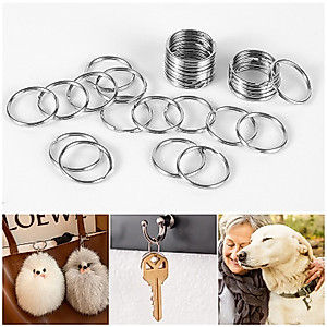 100PCS Split Key Rings Bulk for Keychain and Crafts Keychain Rings (Silver 25mm)