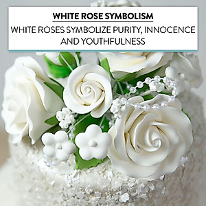 Global Sugar Art Garden Rose Sugar Cake Flowers Topper Bouquet White, 1 Count by Chef Alan Tetreault