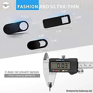 (California J.OS)(6Stand +1 Medium+1 Large) 0.03 inch Ultra Thin Webcam Cover Slide,Camera Cover for MacBook Pro, iMac, Laptop, PC, iPad, iPhone(California J.OS)