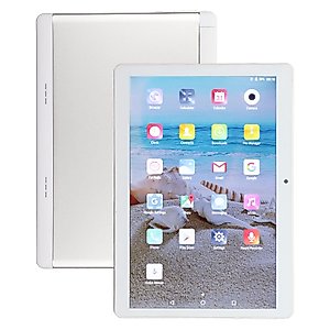 10 Inch Android Tablet PC, 2GB RAM 32GB Memory, 1960X1080 IPS HD Touch Screen, 7MP Dual Camera, Android 11 Tablet, Octa Core Processor for Kids Learning and Video Playback(Silver White)