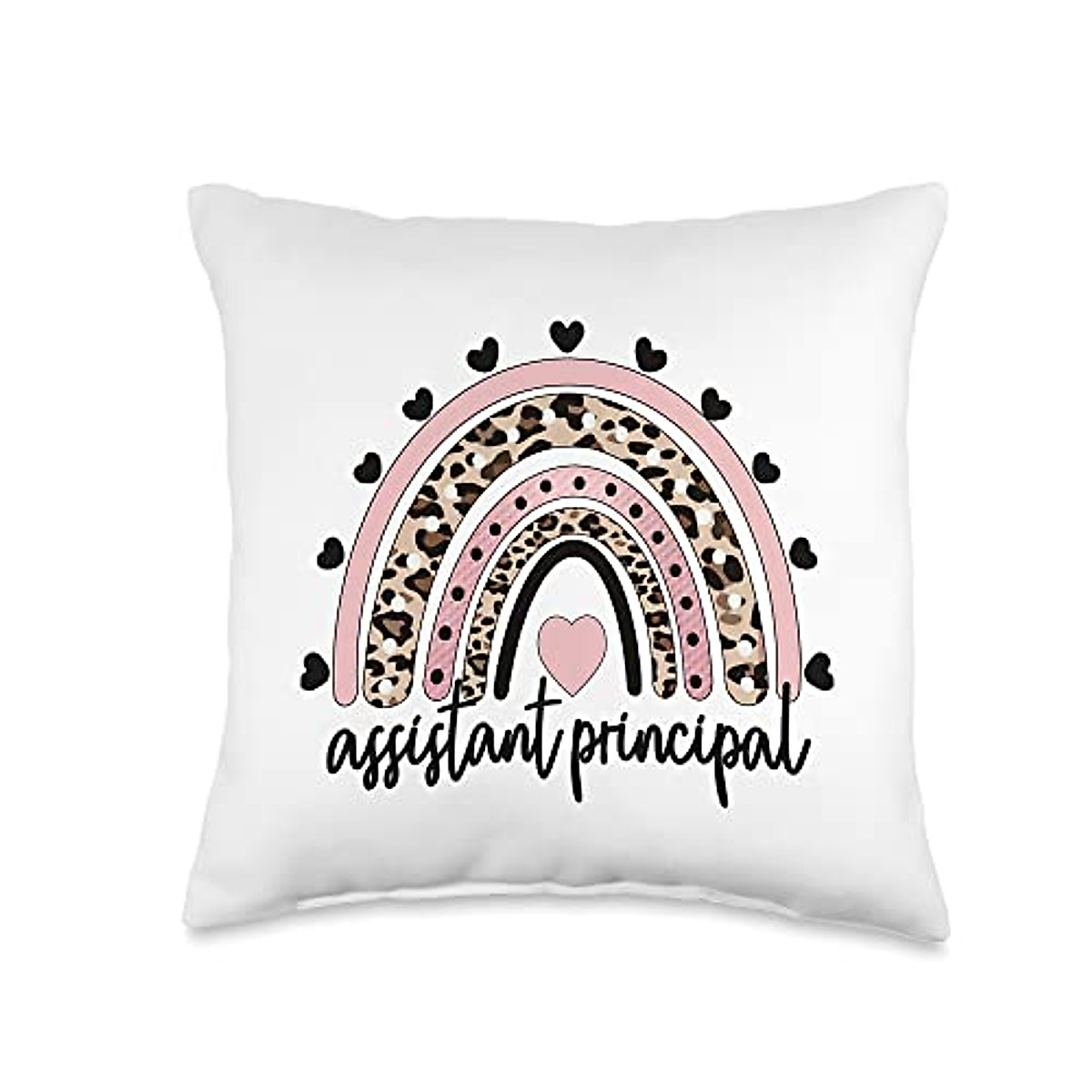 Assistant Principal Appreciation School Rainbow Assistant Principal Throw Pillow, 16x16, Multicolor