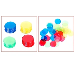 STOBOK Bingo Transparent Counters Bingo Counting Chips Markers Bingo Supplies Size 40Pcs (Light Green)