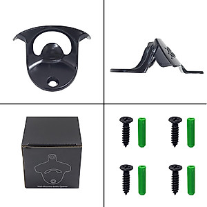 HAIICEN 5PCS Black Magnetic Beer Bottle Opener Wall Mounted Bottle Cap Opener with Magnets Embedded