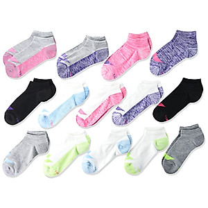 Hanes Ultimate girls Cool Comfort No Show, 14-pack fashion liner socks, Assorted, Medium US