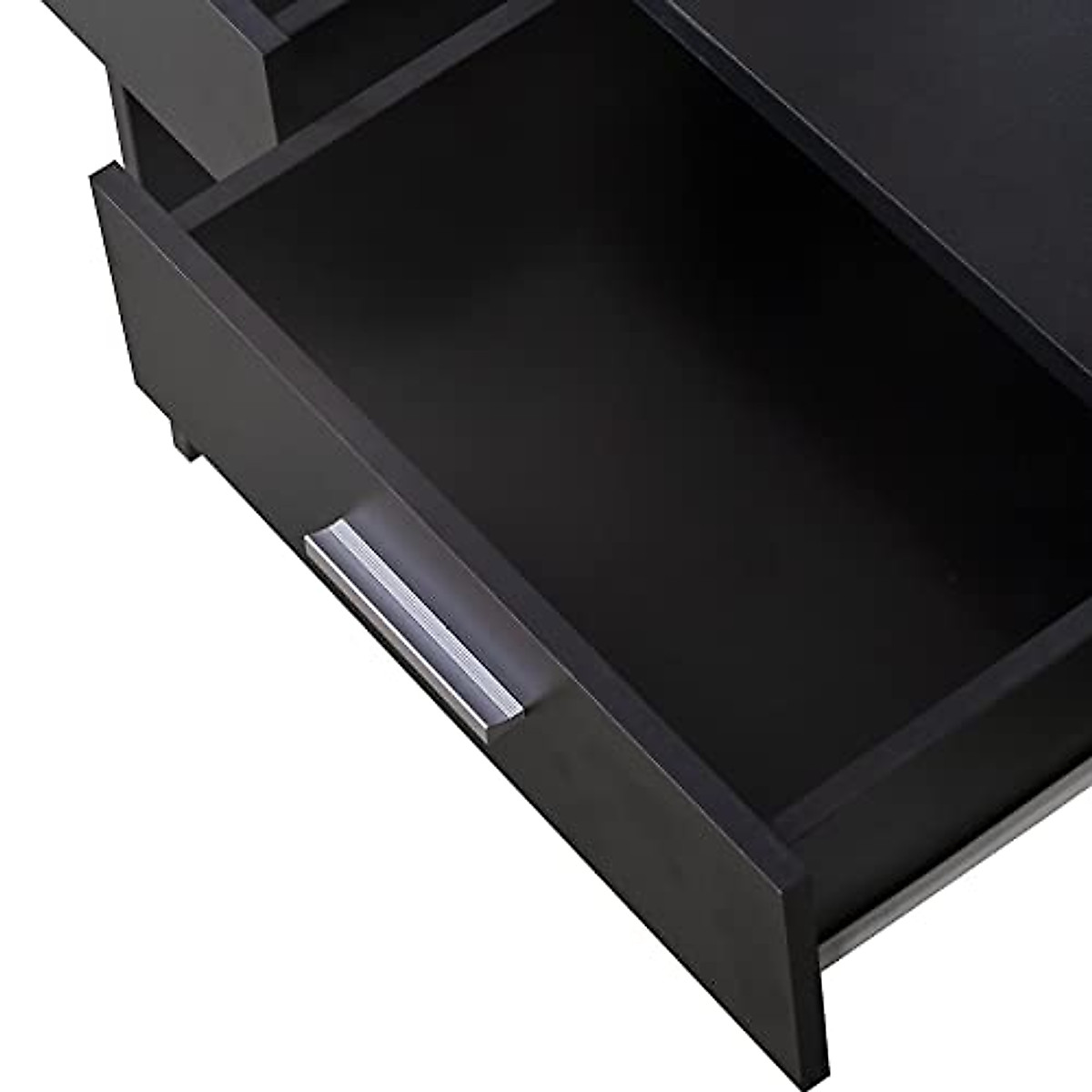 OFCASA Vanity Desk with Mirror and Lights, Vanity Set with 3 Colors Lights, Makeup Table with Mirror and Chair, Adjustable Nightstand, Solid Wood Legs, Bedroom Dressing Table (Black)