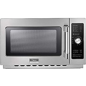Midea Equipment 1034N0A Countertop Commercial Microwave Oven with Dial, 1000W, Stainless Steel, 1.2 CuFt