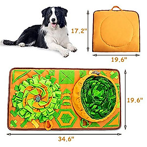 AWOOF Snuffle Mat for Dogs, 34.6" x 19.6" Dog Feeding Mat, Sniff Mat Interactive Dog Puzzle Toys, Enrichment Nosework Feed Games for Stress Relief and Slow Eating Encourages Natural Foraging Skills