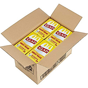 GLAD Tall Kitchen Trash Bags, 13 Gallon Handle Tie Trash Big for Kitchen, Unscented, 50 Count (Pack of 4)