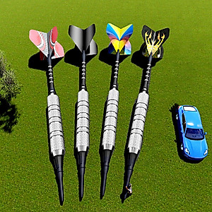 CyeeLife Soft tip Darts Set 18g,100 Extra Tips+Tool+12 Aluminum shafts with Rubber Rings+16 Flights 16 Flight Protectors,Professional Plastic Darts for Electronic Dartboard