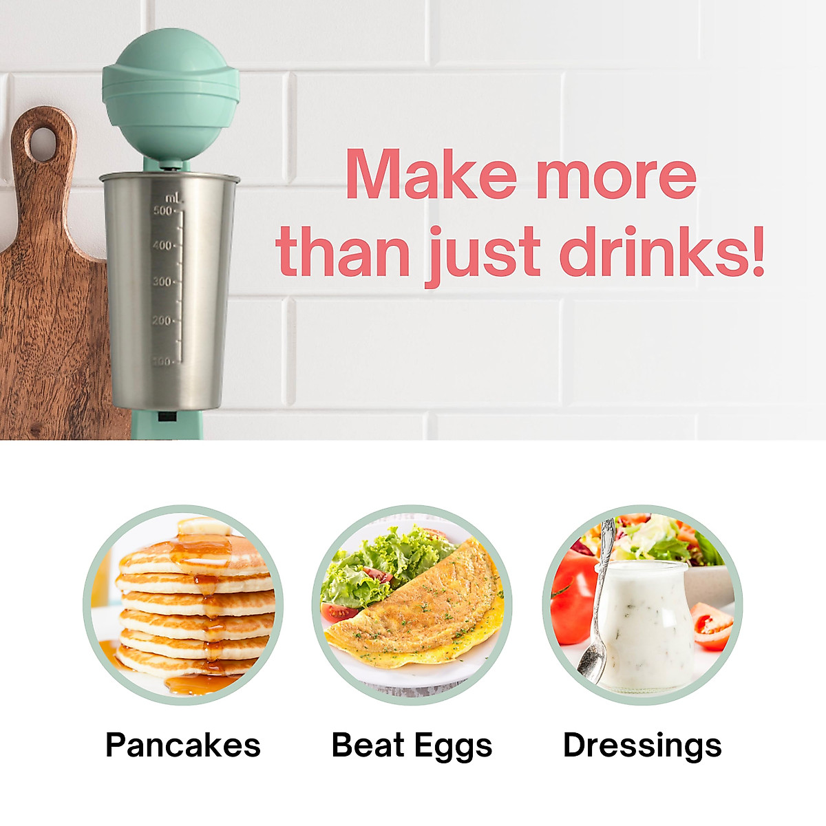 Milkshake Maker Machine – Electric Milkshake blender & Milk Frother – Restaurant Quality Smoothie Maker – Easy Clean Milkshake Mixer - 2 Speed Drink Blender with 16.9 oz. Stainless Steel Blender Cup