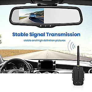 AUTO-VOX T1400 Upgrade Wireless Backup Camera for Car/Trucks, No Wiring, No Interference, OEM Look Rear View Mirror Camera Monitor with IP 68 Waterproof Super Night Vision Back Up Camera
