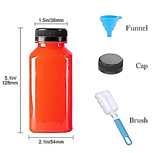 Plastic Bottles with Caps 12Pcs Juice Bottles Clear Reusable Containers Black Lid Plastic Smoothie Bottles Ideal for Juice Milk Homemade Beverages (8oz)