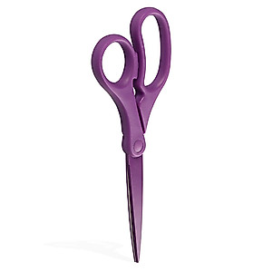 JAM PAPER Multi-Purpose Precision Scissors - 8 Inch - Purple - Ergonomic Handle & Stainless Steel Blades - Sold Individually
