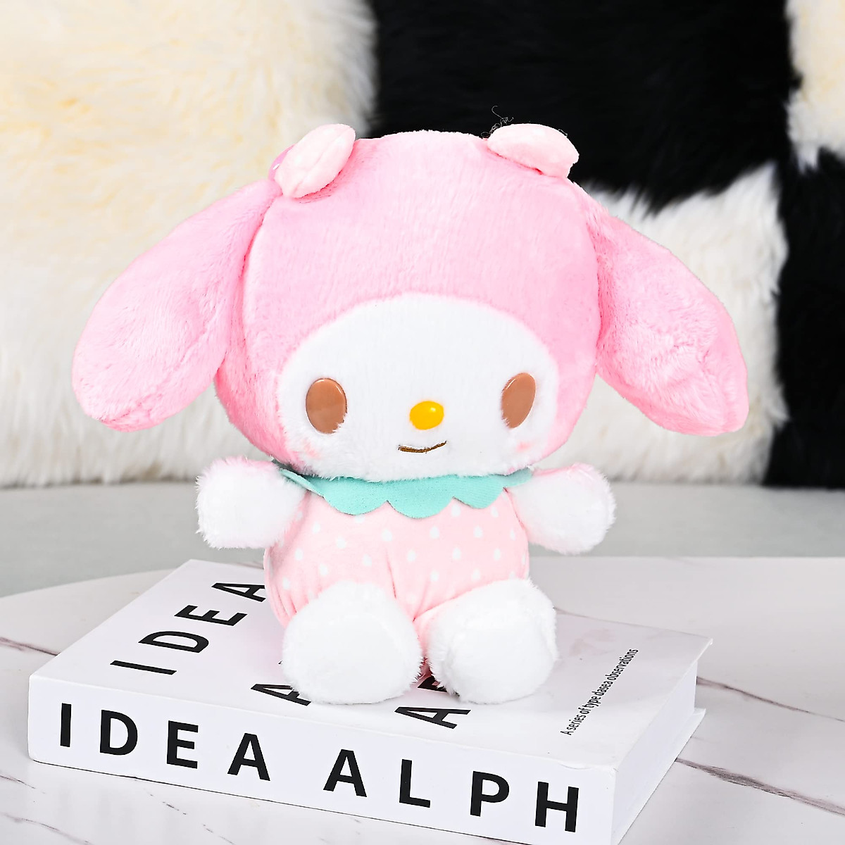JiYanTang Plush Toy 25cm Strawberry Cinnamoroll My Melody Plush Toy Cute Pochacco Pompompurin Dog Stuffed Animals Soft Doll Baby Girls Kids Toys Gifts MyMelody
