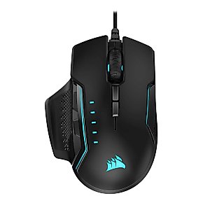 Corsair Glaive PRO - RGB Gaming Mouse - Comfortable & Ergonomic - Interchangeable Grips - 18,000 DPI Optical Sensor - Black