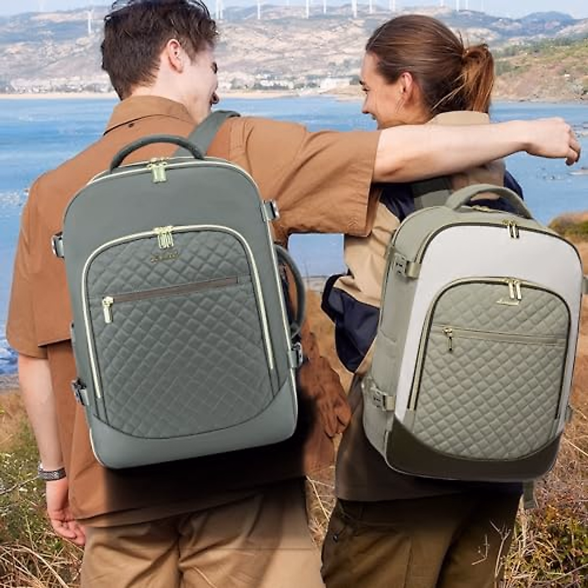 LOVEVOOK Travel Backpack for Women, Carry on Backpack Personal Item Travel Bag, 40L Travel Backpack Carry on Flight Approved, 17 Inch Waterproof Laptop Daypack for Weekender Gym Hiking