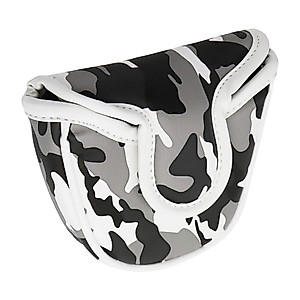 Seaacloud 1 Piece Black Golf Putter Cover Bag PU Camouflage for All Mallet Style Putters