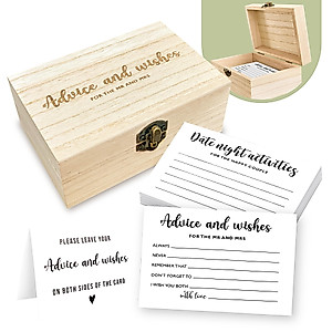 STOFINITY Advice And Wishes For The Mr And Mrs - Wedding Advice Cards For Bridal Shower Decorations, Hilarious Bridal Shower Games, Advice For The Groom And Bride Box, Wedding Games For Reception