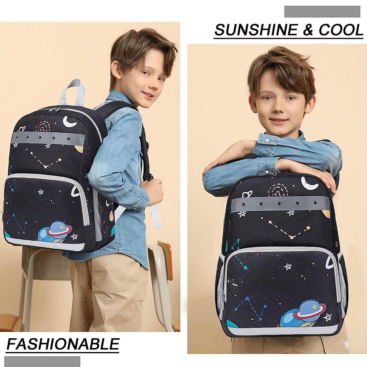 LOIDOU Kids Backpack Boys Elementary Kindergarten Preschool School Bag Bookbag 16 InchSpace Backpacks for Kids 4+
