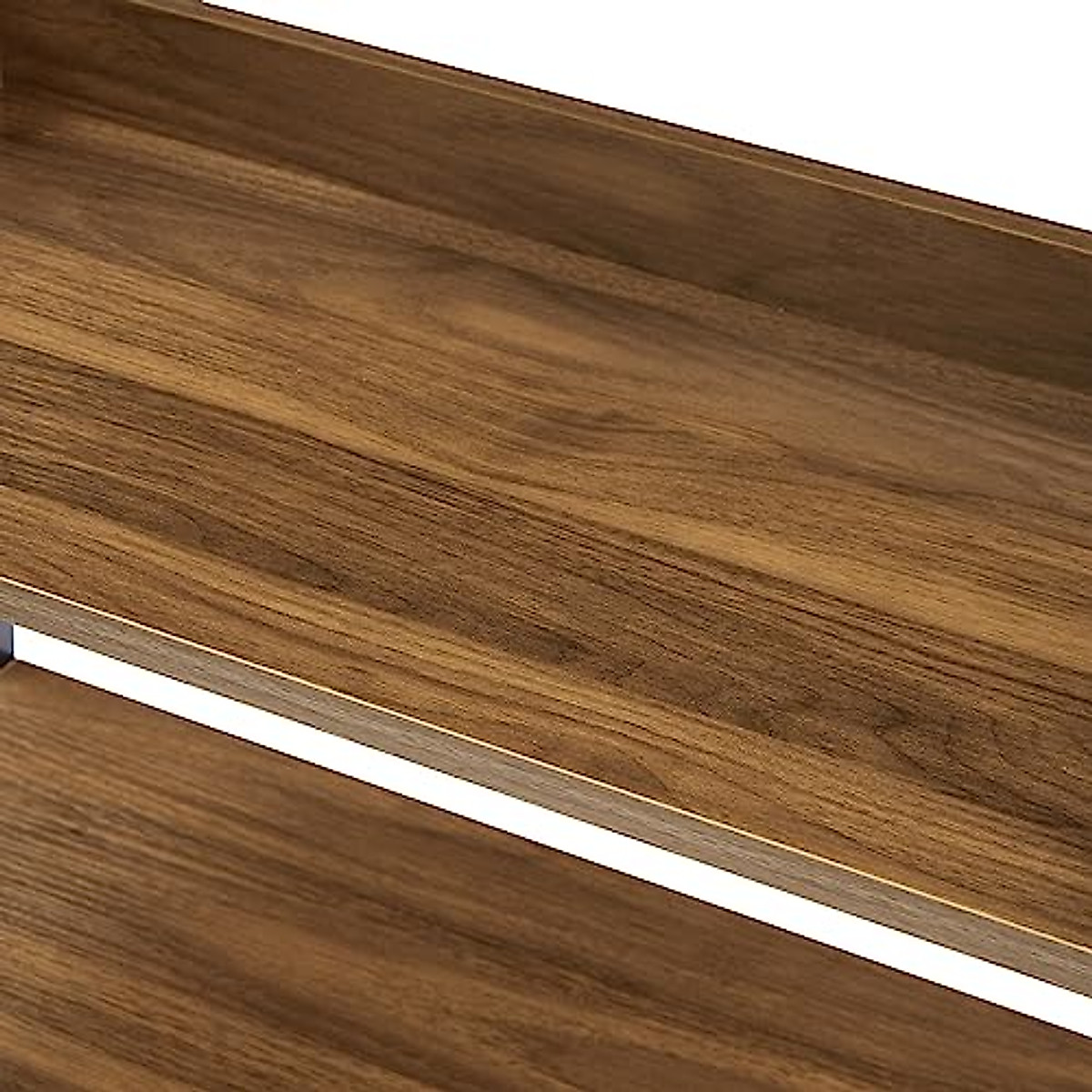 SmallCock Tall Bookshelf, 6-Tier Shelves with Round Top Frame, MDF Boards, Adjustable Foot Pads (Brown)