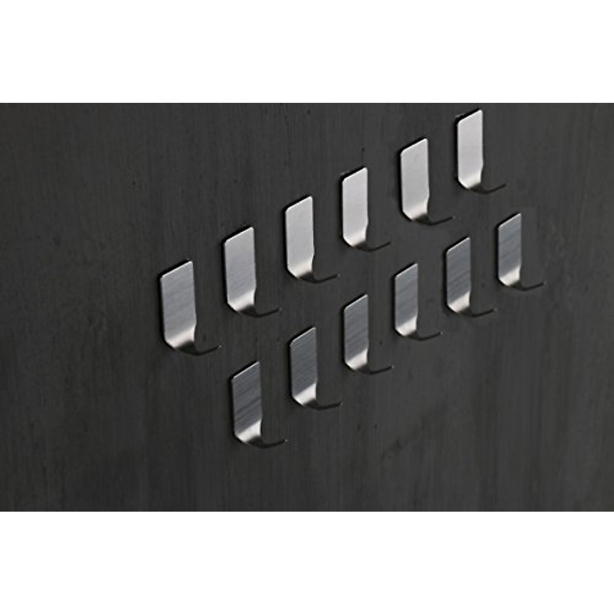 TOGU SUS 304 Stainless Steel Self Adhesive Hook Heavy Duty Wall Hooks Nail-Free Waterproof Stick On Bathroom Kitchen Door for Keys Hats Towel Coats, Brushed Finish,12pcs