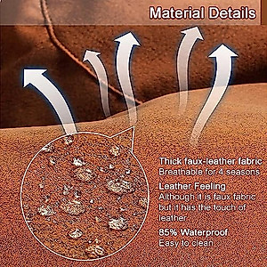 BJYX Bean Bag Sofa Cover Without Filler, PU Leather Home Leisure Single Couch Living Room Bedroom Beanbag Chair Lazy Lounger Cover, 60X70CM