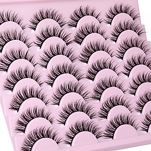 Wispy Lashes 3D Eyelashes Natural Look 14 Pairs Short Lashes That Look Like Extensions Lashes Pack False Eyelashes by EYDEVRO