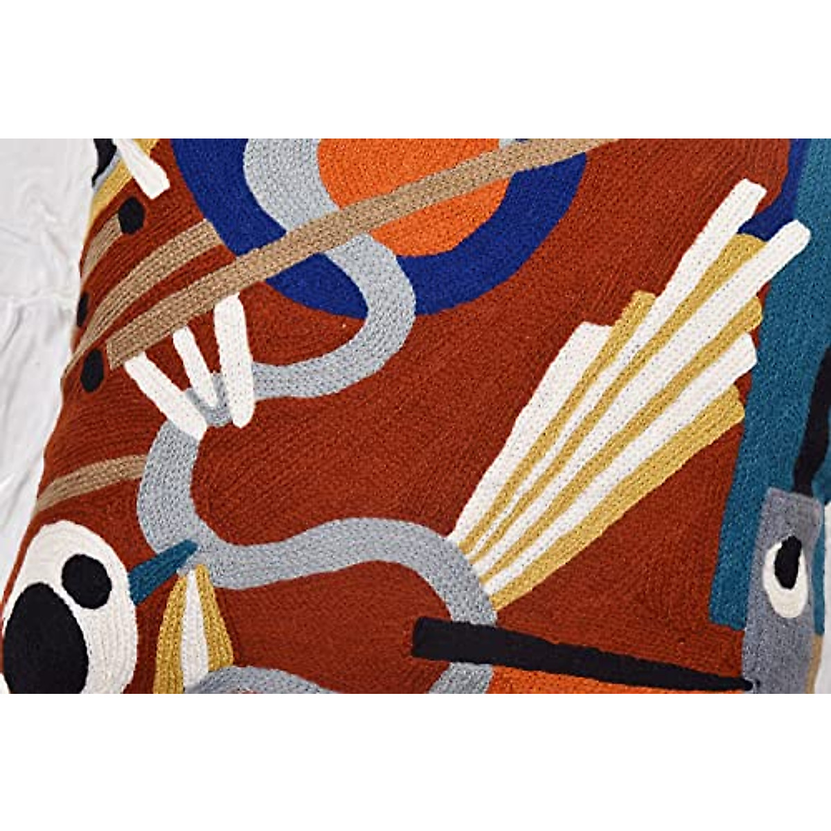 Kandinsky Modern Throw Pillow Cover - Red Intuitive | Abstract Pillow | Modern Couch Pillow| Contemporary Pillows | Outdoor Pillow | Mid Century Chair Cushions | Handmade Wool Size 18x18