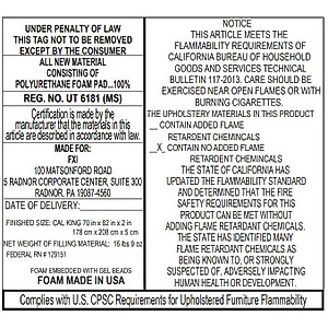 Amazon Basics Queen Mattress Topper, Cooling Gel-Infused, CertiPUR-US Certified, 2 Inches, Blue