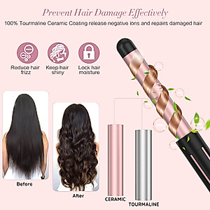 Yovikin Curling Iron, 6 in 1 Curling Wand Set with Hair Straightener Brush, Professional Hair Curler with 6 Interchangeable Ceramic Barrels, Instant Heat Up Hair Iron with Heat Resistant Glove
