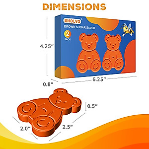 Enolvo Brown Sugar Bear - Terra Cotta Brown Sugar Keeper to Maintain Food Moisture, Food Safe Brown Sugar Saver for Food Storage Containers, Reusable Terracotta Discs - 2 Pack