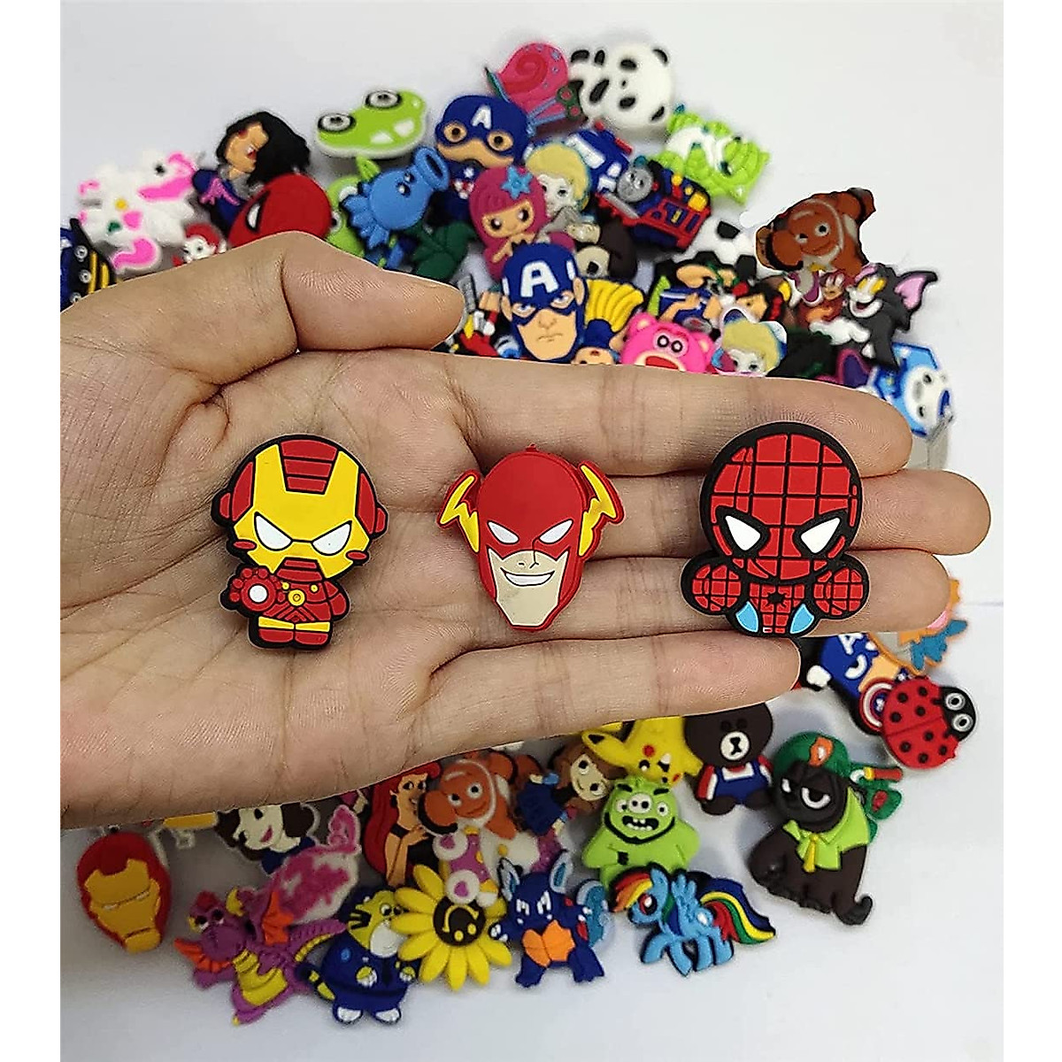 BAOBAOYU 20 50 100pcs PVC Random Different Shoe Charms for Shoe and Wristband Bracelet Decoration Party Gifts (20PCS)