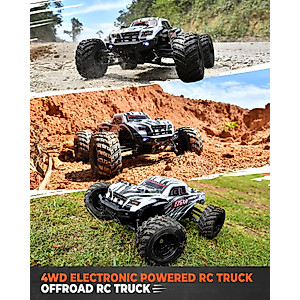 BEZGAR HM121 1:12 Scale RC Truck - 4x4 Offroad Waterproof High Speed 45+ KM/H Remote Control Truck for All Terrains, 2.4Ghz 4WD Fast RC Cars for Adults and Kids Boys with 2 Rechargebale Batteries