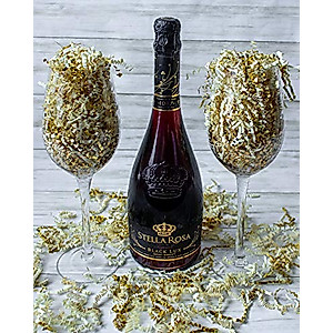 MagicWater Supply Crinkle Cut Paper Shred Filler (1 LB) for Gift Wrapping & Basket Filling - Vanilla & Gold