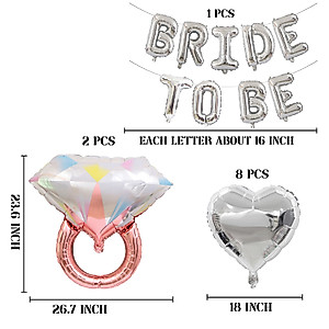 19 Pcs Silver Bride To Be Letter Balloons 16in Balloon Wedding Decorations Party Decor Silver Letter Balloons Bride to Be Party Supplies