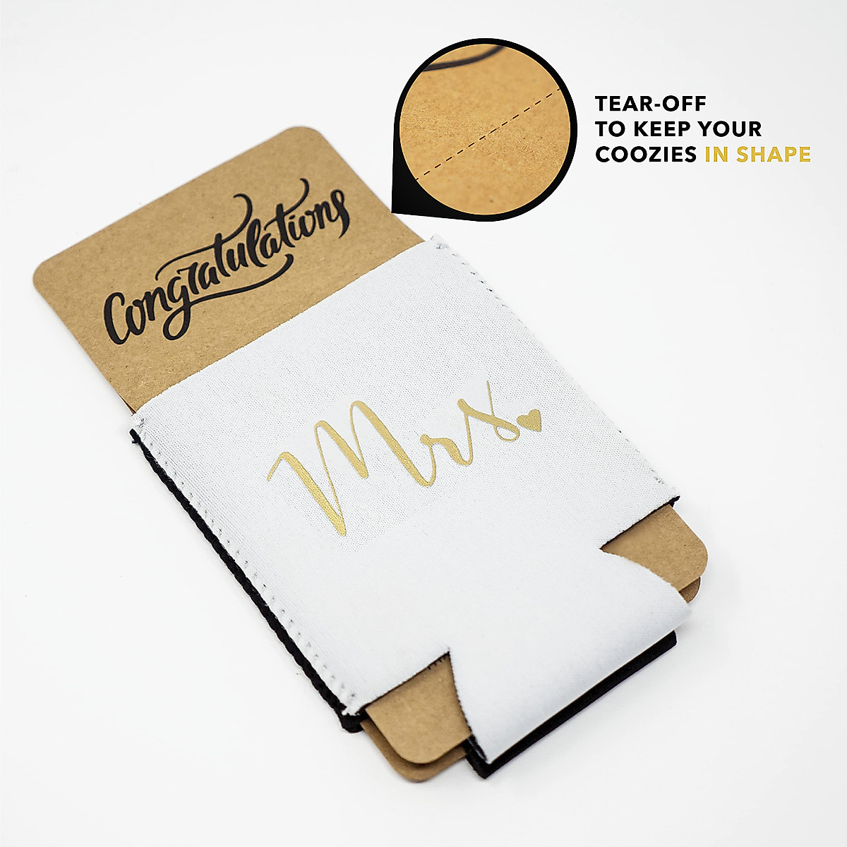 Prazoli Wedding Can Coolers Mr and Mrs Gifts - Just Married Decorations, Wedding Day & Honeymoon Essentials, Presents For Newlywed Gifts for Couples, Wedding Gifts for Bride to Be and Groom - Gold