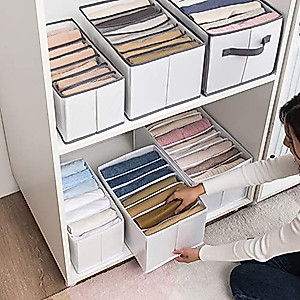 WENSEFTY Wardrobe Clothes Organizer, PP Board Mesh Closet Drawer Organizers for Clothing, Clothes Organizer and storage for folded Jeans Pants T-shirt Legging Dress