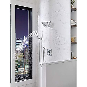 DELTA FAUCET T27967-BL Angular Modern Monitor 17 Series Valve 6-Setting Integrated Shower Trim with Diverter, Matte Black