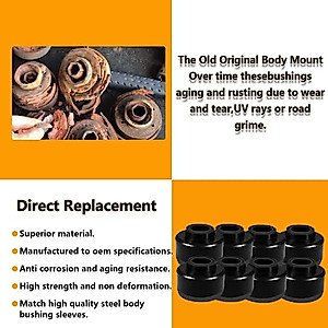 7-141 Body Cab Mounts for 1999-2014 Chevy Silverado & Sierra 1500/2500 2WD/4WD —— Body Mount Bushing Kit (24PCS Black)