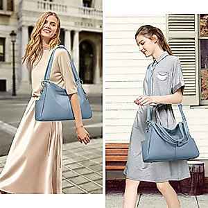 CHERISH KISS Shoulder Bag for Women Genuine Leather Purses and Handbags Ladies Hobo Bags Crossbody Satchel(K29 Blue-1)